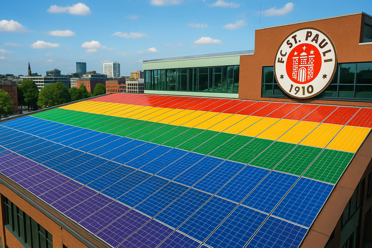 Ein Stadiondach mit Photovoltaik & Botschaft: Der FC St. Pauli ...